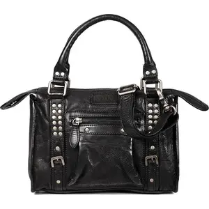 ROAN Visual Leather Satchel - Black Flame Tml