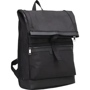 Hugo Backpack With Flap Top - Black