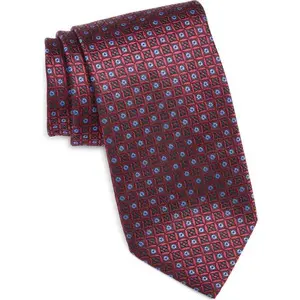 Canali Medallion Silk Neck Tie - Red