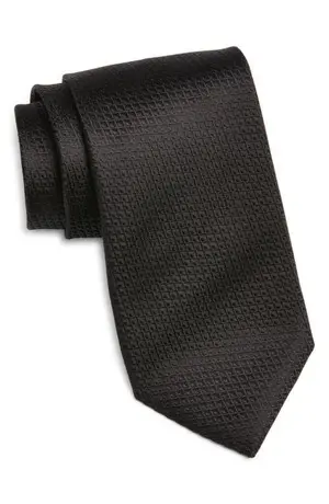 Canali Silk Jacquard Necktie - Black