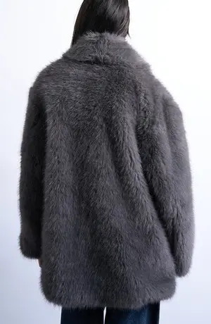 Topshop Faux Fur Midi Coat
