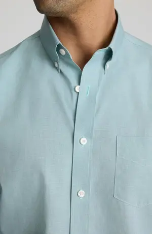 UNTUCKIT Cadteto Microcheck Wrinkle Free Cotton Button-down Shirt