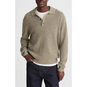 Madewell Wool Blend Waffle Knit Sweater Polo