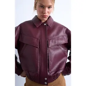 Topshop Boxy Faux Leather Jacket