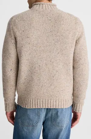 Madewell Roll Neck Donegal Wool Blend Sweater - Oatmeal