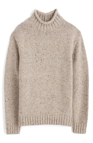 Madewell Roll Neck Donegal Wool Blend Sweater - Oatmeal