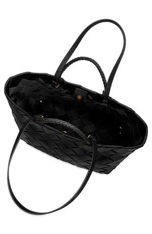 Rebecca Minkoff Mini Frankie Woven Leather Tote - Black