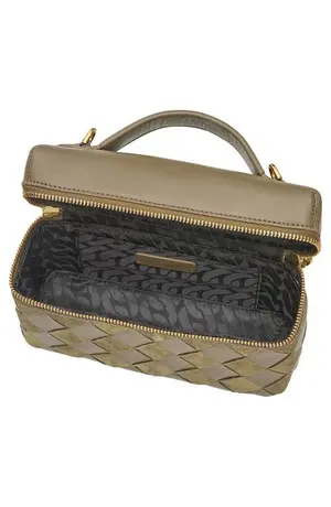 Rebecca Minkoff Frankie Woven Leather Train Case - Willow