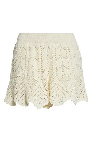 Zimmermann Awaken Crochet Shorts - Cream