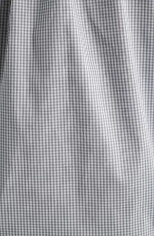 EAGLE Regular Fit Grey Gingham Check Cotton Button-down Oxford Shirt - Gray