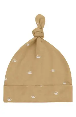 QUINCY MAE Suns Print Knotted Hat - Honey
