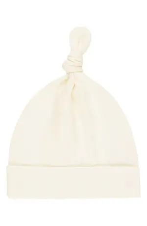 QUINCY MAE Knotted Organic Cotton Hat - Ivory