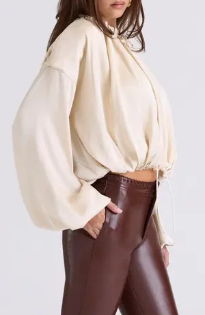 House Of Cb Satin Open-front Top