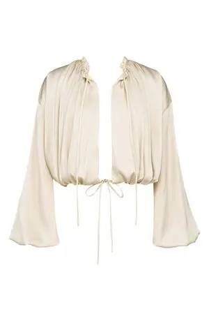 House Of Cb Satin Open-front Top