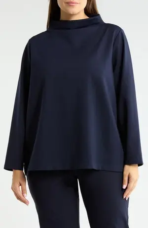 Eileen Fisher Funnel Neck Knit Top