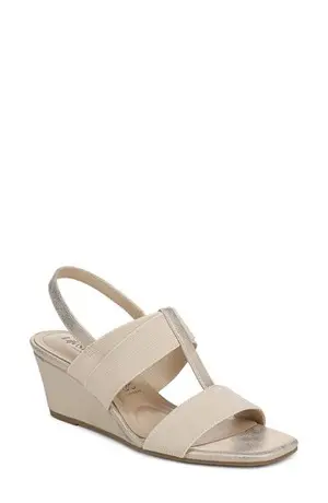 LIFESTRIDE Slingback Wedge Sandal - Platino Gold