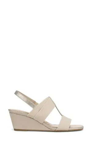 LIFESTRIDE Slingback Wedge Sandal - Platino Gold