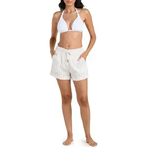 La Blanca Linen-blend Cover-up Shorts - Cream