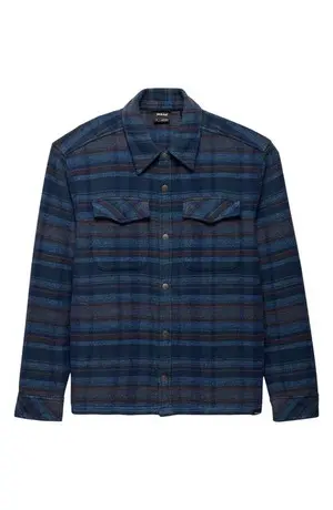 Prana Happy Camp Flannel Snap-up Shirt Jacket - Stormy Night
