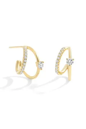 MINT & LILY The Nova Double Hoop Earrings - 18k Gold Vermeil/zircon