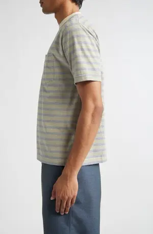 BEAMS Pinstripe Pocket T-shirt