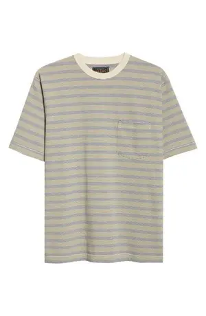 BEAMS Pinstripe Pocket T-shirt