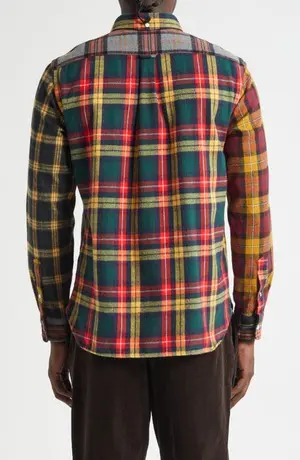 BEAMS Plaid Flannel Button-down Shirt