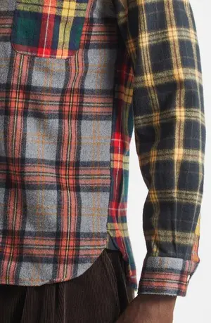 BEAMS Plaid Flannel Button-down Shirt
