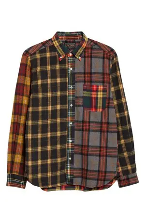 BEAMS Plaid Flannel Button-down Shirt