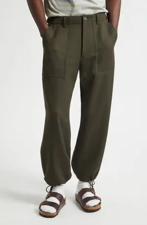 BEAMS Utility Drawstring Waist Wool Trousers