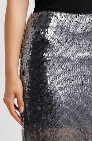 ICHI Sequin Embellished Skirt