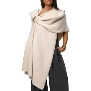 JLUXLABEL Radiance Knit Shawl Ivory