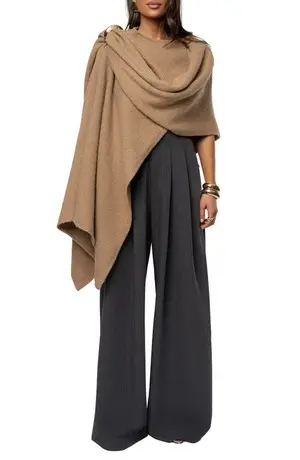 JLUXLABEL Radiance Knit Shawl - Taupe