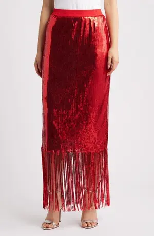 ICHI Ihmollia Sequin Fringe Skirt