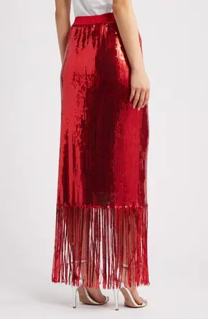 ICHI Ihmollia Sequin Fringe Skirt