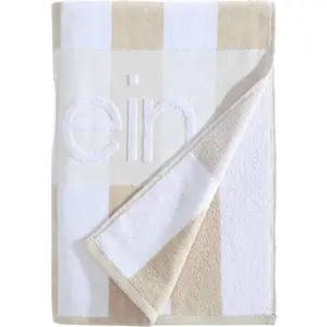 Calvin Klein Logo Stripe 2-piece Beach Towel Set - Medium Beige