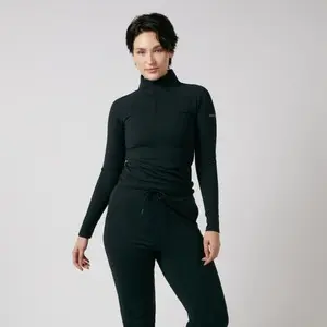 TOMBOYX Long Sleeve Quarter Zip Top - Black