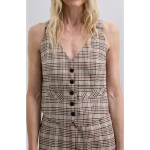 SCALPERS Check Print Vest - Pinkcheck
