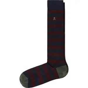 SCALPERS Striped Crew Socks - Navy