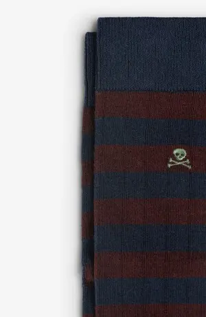 SCALPERS Striped Crew Socks - Navy