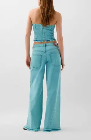 SCALPERS Culotte Denim Pant - Turquoise