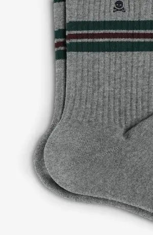 SCALPERS Striped Cotton-blend Socks - Greymelange