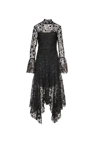 VASILIKI Leila High Neck Lace Dress - Black