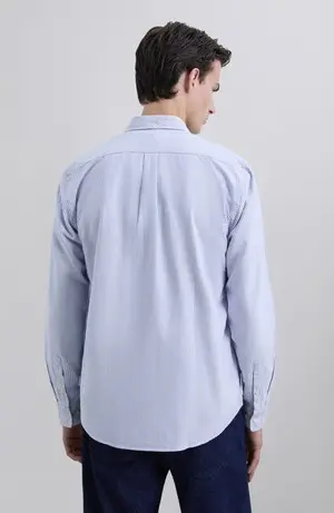 SCALPERS Loose Oxford Bd Shirt - Blue