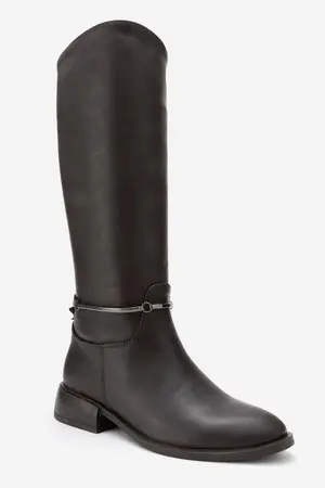 FOREVER & ALWAYS SHOES Ansel Leather Riding Boot - Brown
