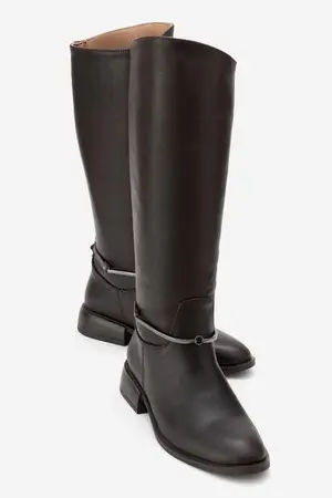 FOREVER & ALWAYS SHOES Ansel Leather Riding Boot - Brown