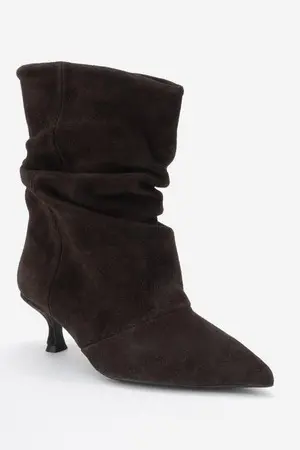FOREVER & ALWAYS SHOES Balei Leather Pointed Toe Boot - Brown Suede