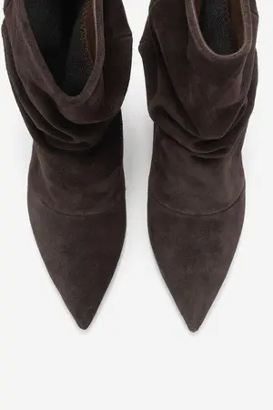 FOREVER & ALWAYS SHOES Balei Leather Pointed Toe Boot - Brown Suede