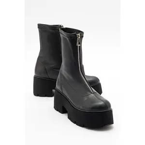 PROLOGUE SHOES Ovil Platform Zip Boot - Black
