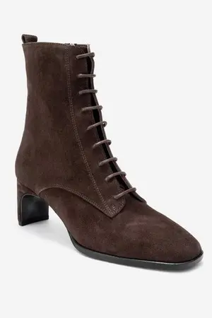 FOREVER & ALWAYS SHOES Sydy Leather Lace-up Boots - Brown Suede
